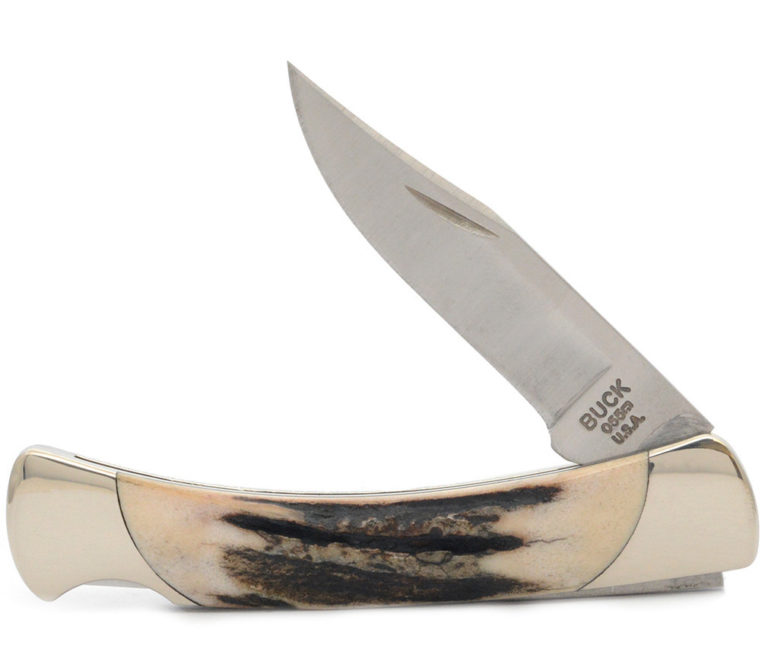Buck Knives 055 Mini 110 Folding Hunter Genuine Stag Pocket Knife “The ...