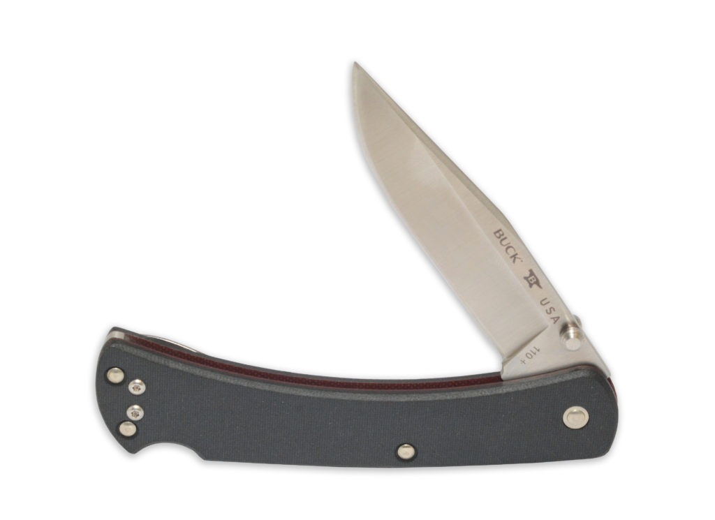 Buck Knives 110 Slim Pro Plus Black G-10 Red Micarta Liner BOS S35VN ...