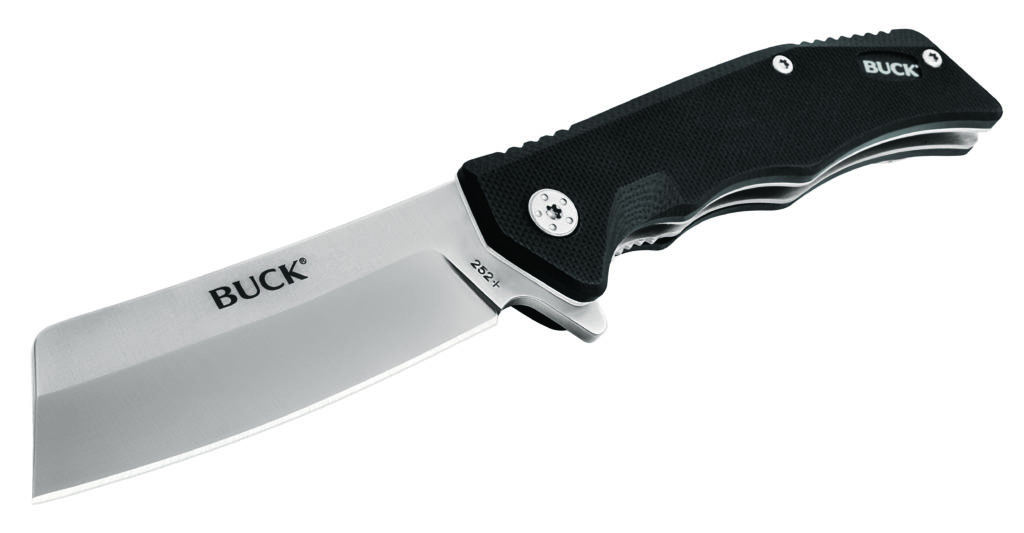 Buck Knives 252 Trunk Black G-10 Cleaver Folding Knife W/ Clip 0252BKS ...