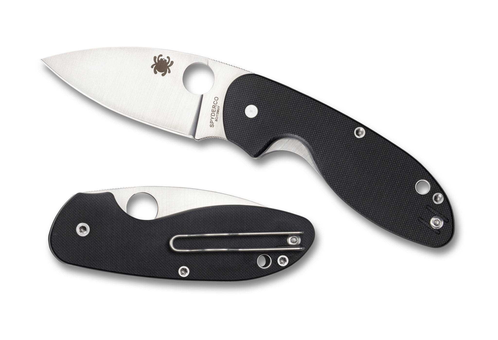 Spyderco Efficient Folding Knife 3″ Satin Plain Blade, Black G10 ... Spyderco Efficient Folding Knife 3″ Satin Plain Blade, Black G10 ...