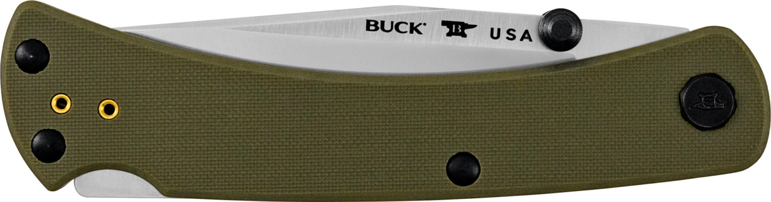 Buck Knives 110 Slim Pro TRX Folding Hunter Knife, OD Green G10 Scales ...