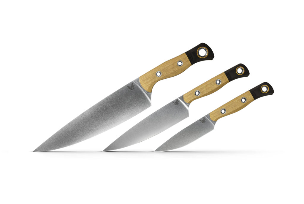 Benchmade 4000-02 Three Piece Fixed Blade Kitchen Knife Set, CPM-154 ...